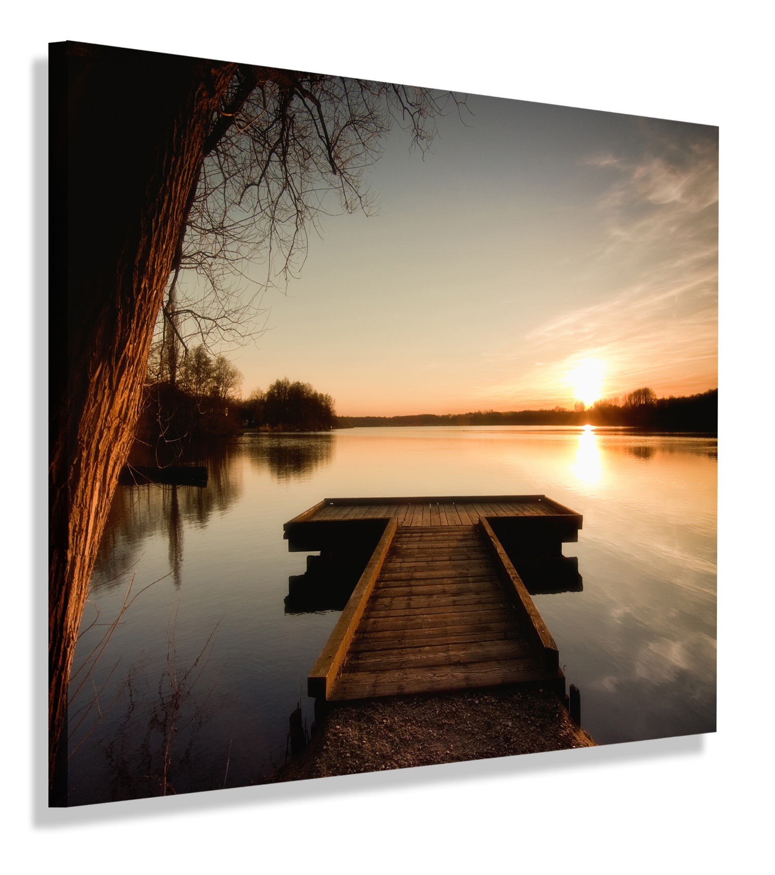 OBRAZ POMOST ZACHÓD SŁOŃCA OBRAZY CANVAS 30x30 (30x30-t) • Cena, Opinie ...