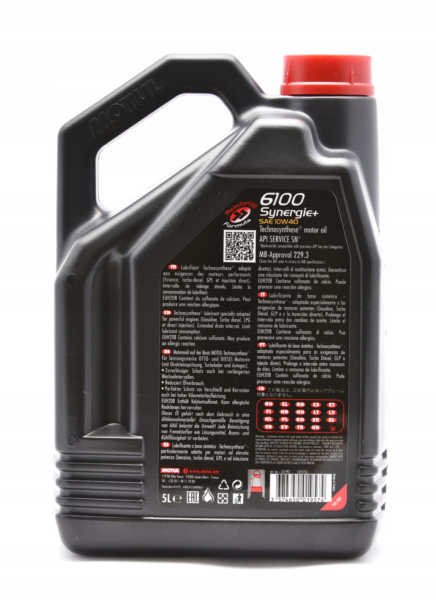 MOTUL 6100 SYNERGIE+ 10W40 5L VW 502 505 + GRATIS - 7544030684 ...