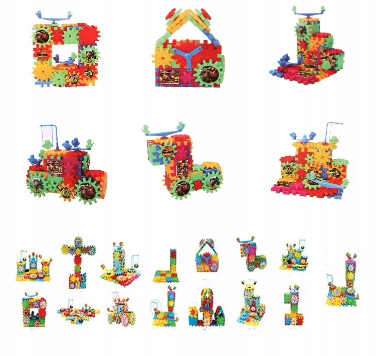 MAGICAL BLOCKS Klocki Konstrukcyjne zębatki 81szt - 7298822182 ...