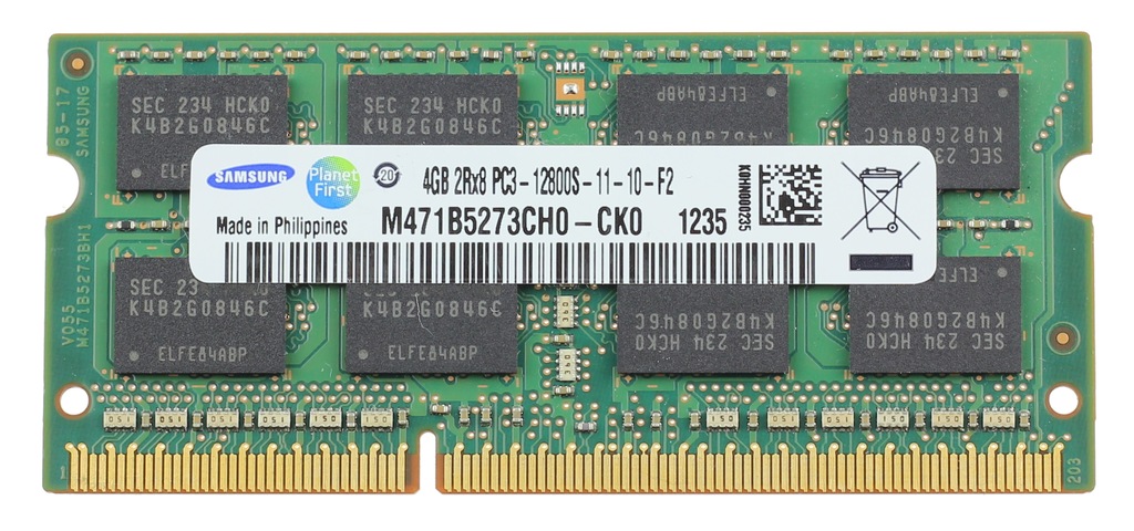 4GB DDR3 1600 SAMSUNG 2Rx8 PC3-12800S 11-10-F2 FV - 7361410104 - oficjalne archiwum Allegro