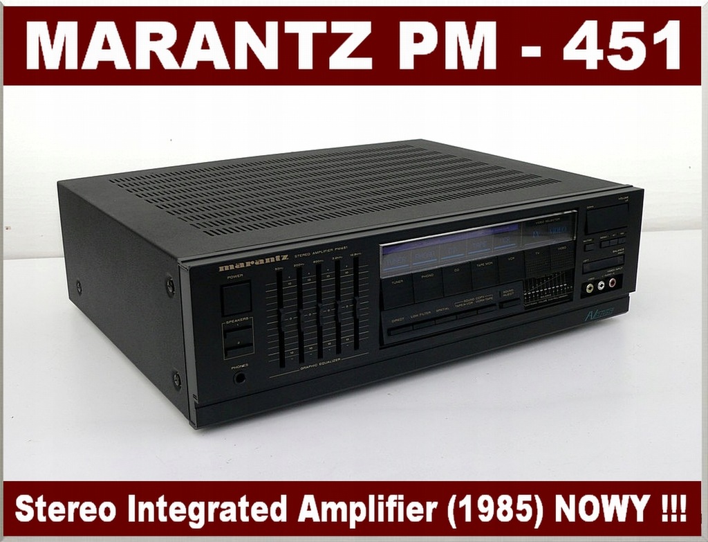 MARANTZ PM-451 /STEREO AMPLIFIER / 1985r.NOWY!!! - 7654090076 ...