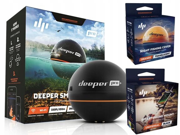 Echosonda DEEPER PRO PLUS Wi-Fi GPS +2 akcesoria! - 6686736823 - oficjalne archiwum Allegro