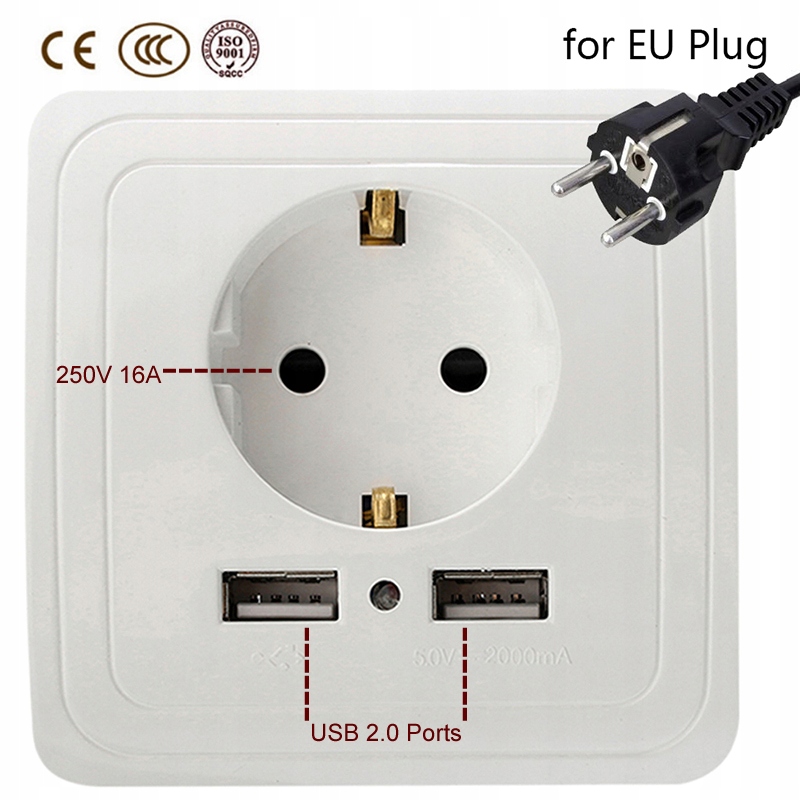 Wtyczka Gniazdo Kontakt USB Ładowarka PL 24H - 7636318743 - oficjalne ...