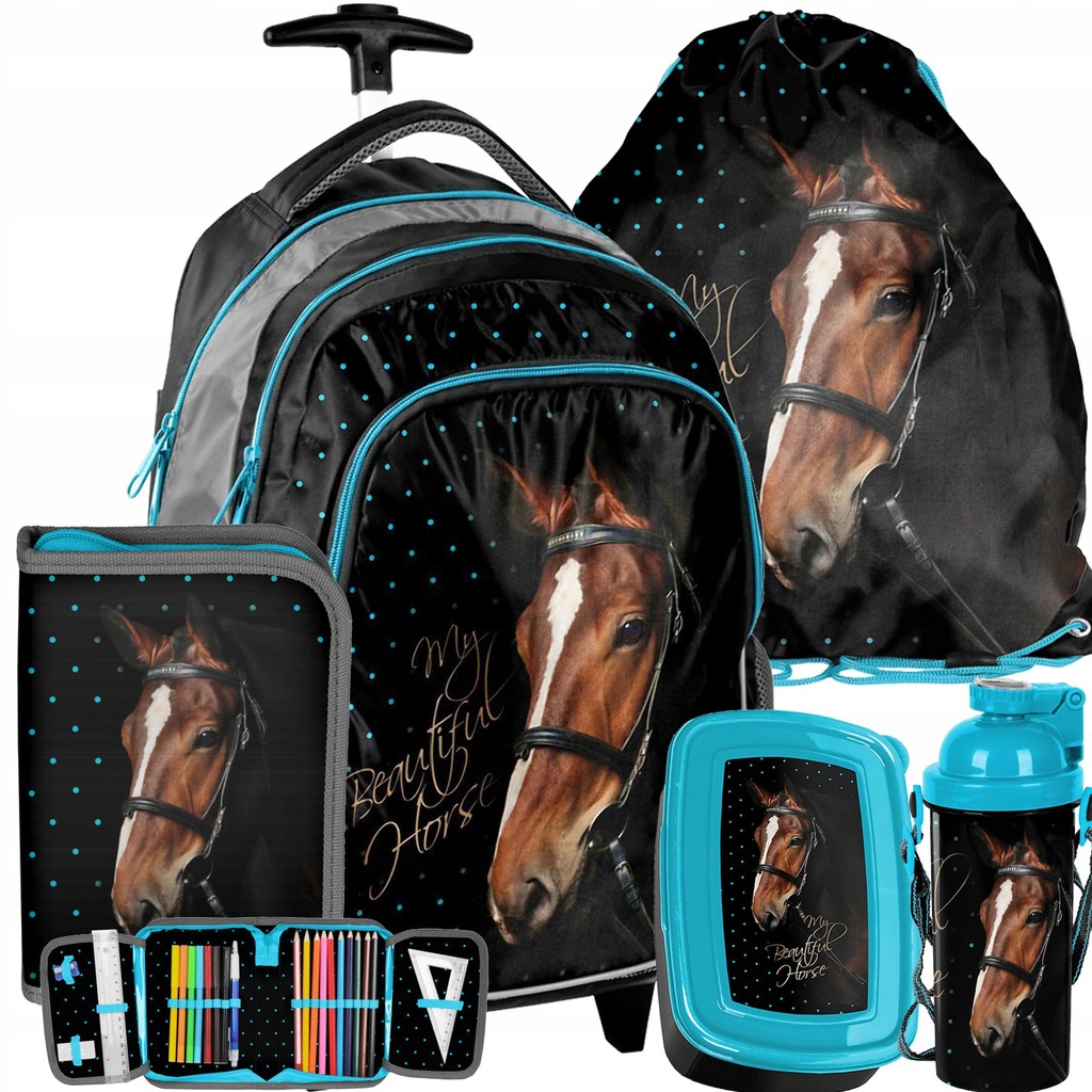 PLECAK SZKOLNY NA KÓŁKACH Z KONIEM KOŃ KONIK KONIE - 7455003456 - oficjalne archiwum Allegro