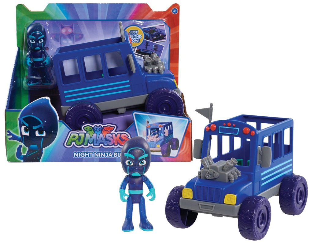 PJ MASKS PIDŻAMERSI NOCNY NINJA POJAZD Z FIGURKA - 7067650678 ...