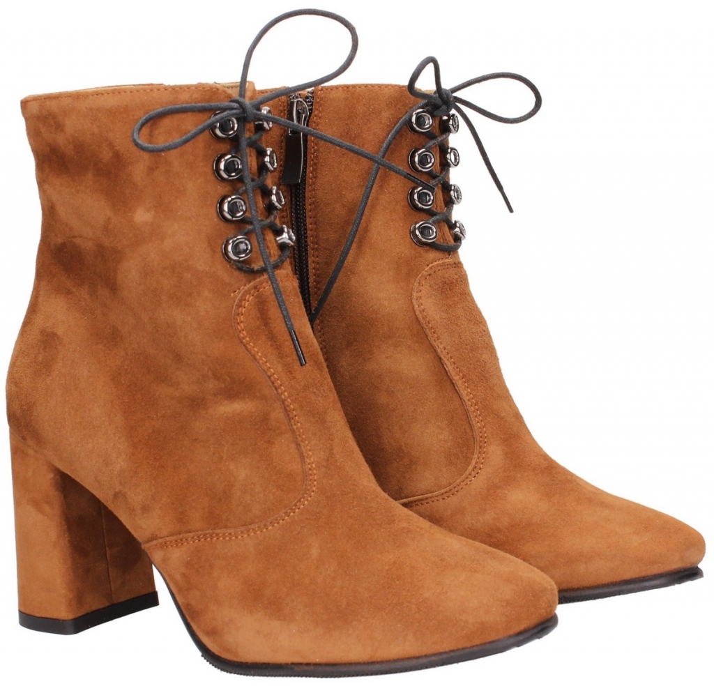 Rude botki Karino 39 skórzane sznurowane stożek - 7598958237 ...