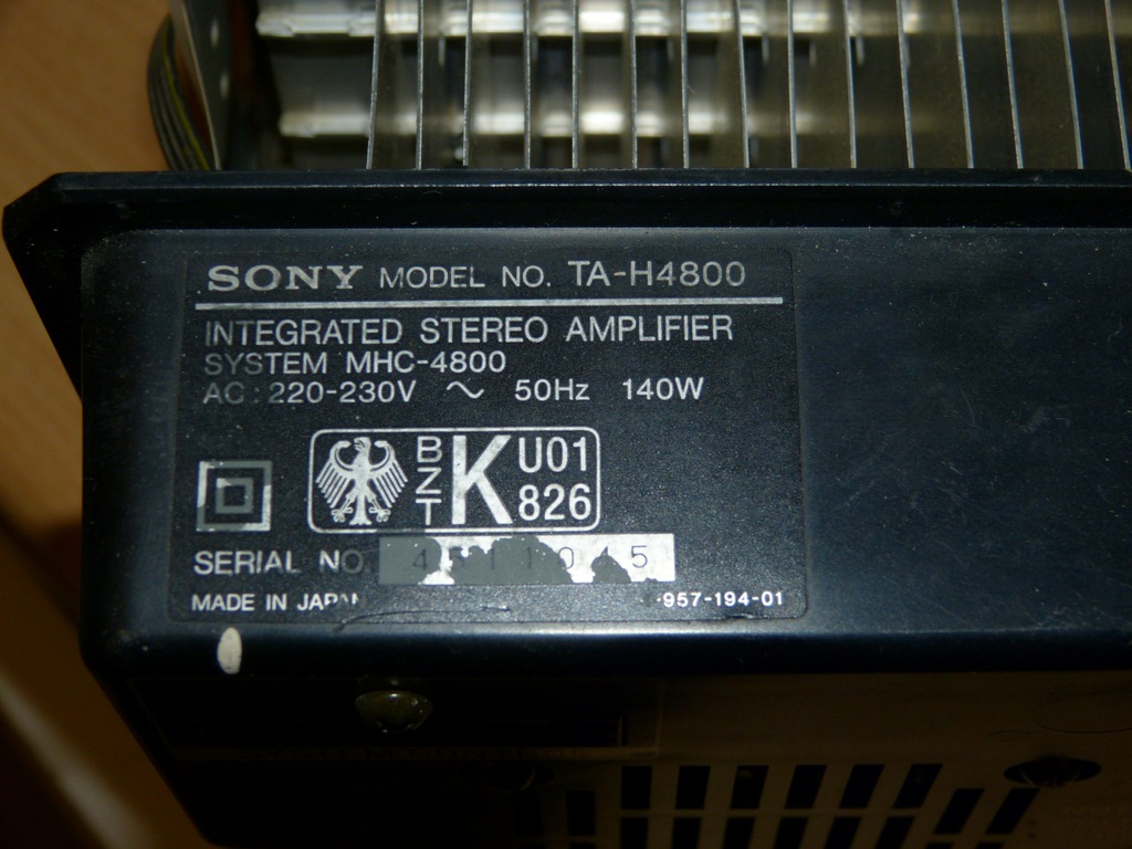 SONY MHC-4800 - wzmacniacz - equalizer - uszkodz - 7128866534 ...