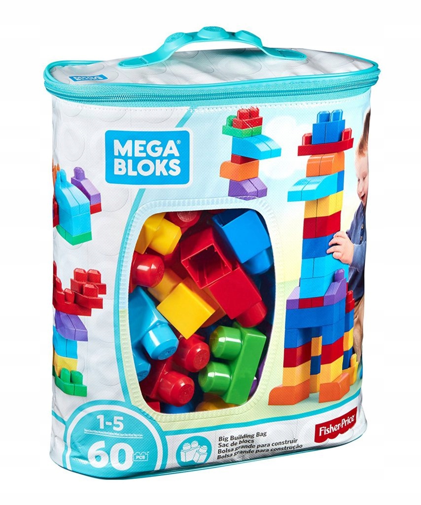 MEGA BLOKS KLOCKI TORBA DUŻA NIEBIESKA 60 EL DCH55 - 7520523079 ...
