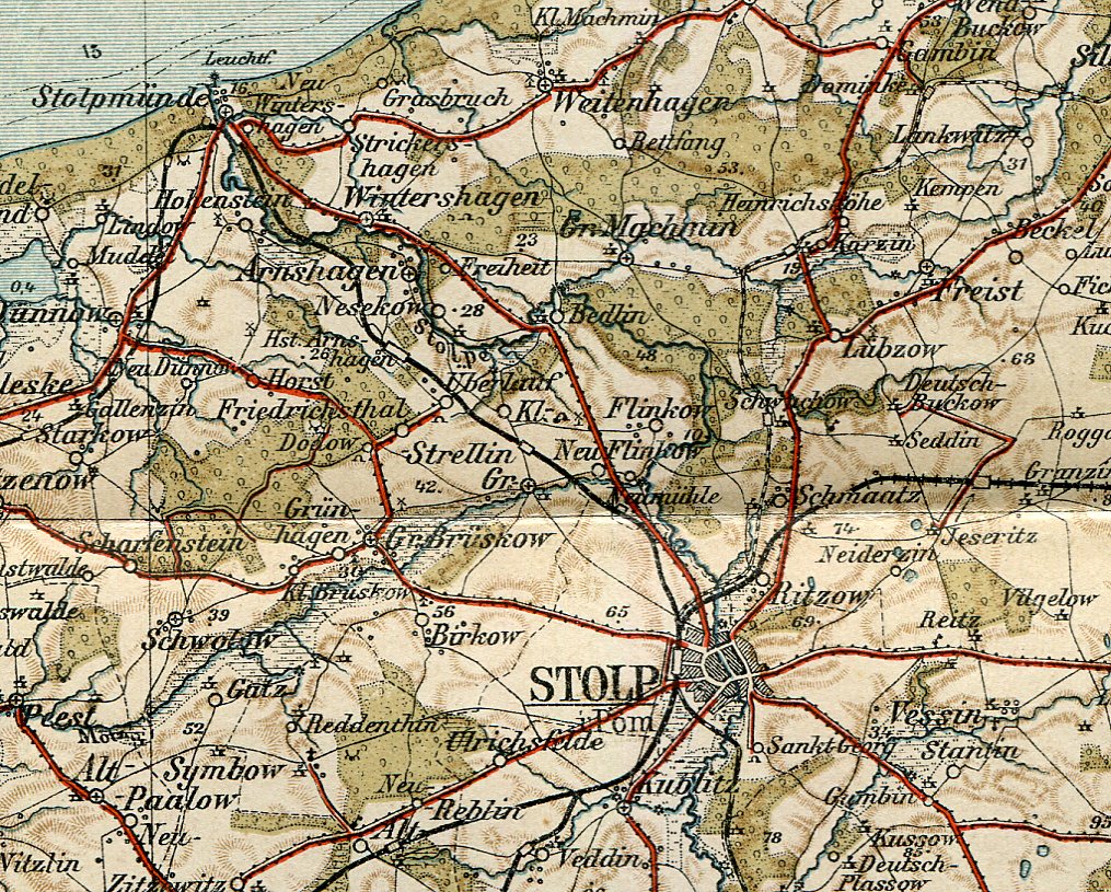 SŁUPSK - LĘBORK :: niemiecka mapa wojskowa : 1902 - 7190410652 ...