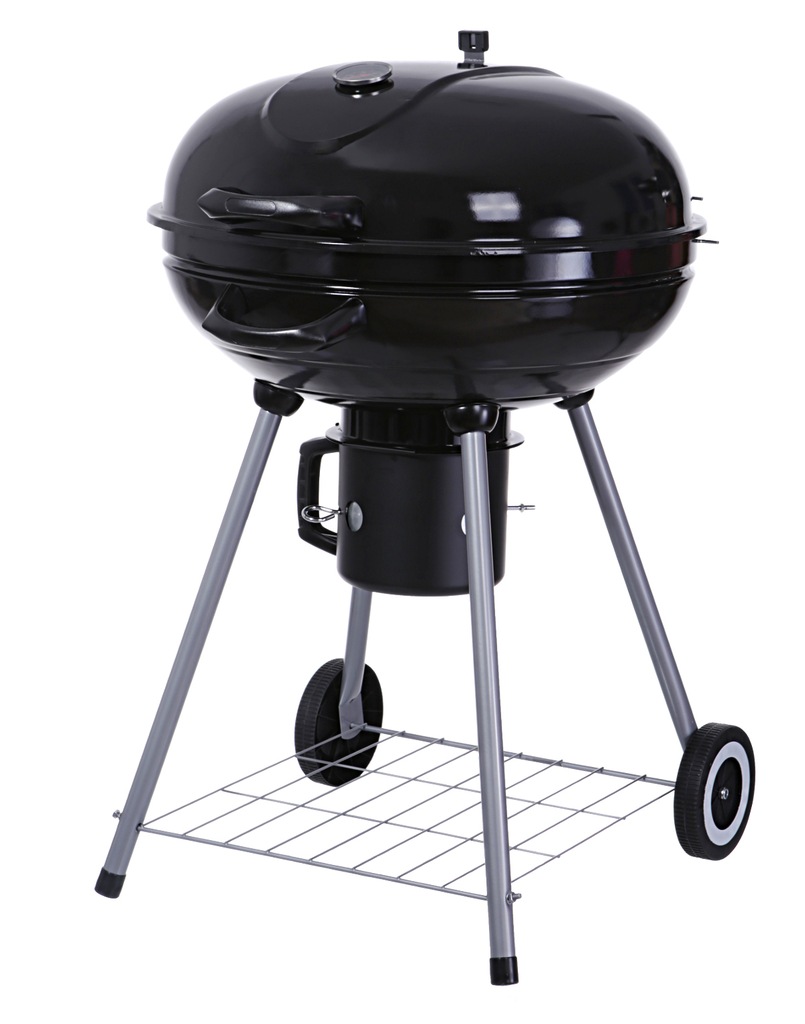 Okrągły grill ogrodowy z pokrywą i popielnikiem - 7285167175 ...