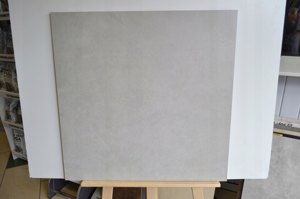 GRES JASNO SZARY 60X60 QUBUS WHITE JASNY BETON - 7551972147 - oficjalne archiwum Allegro