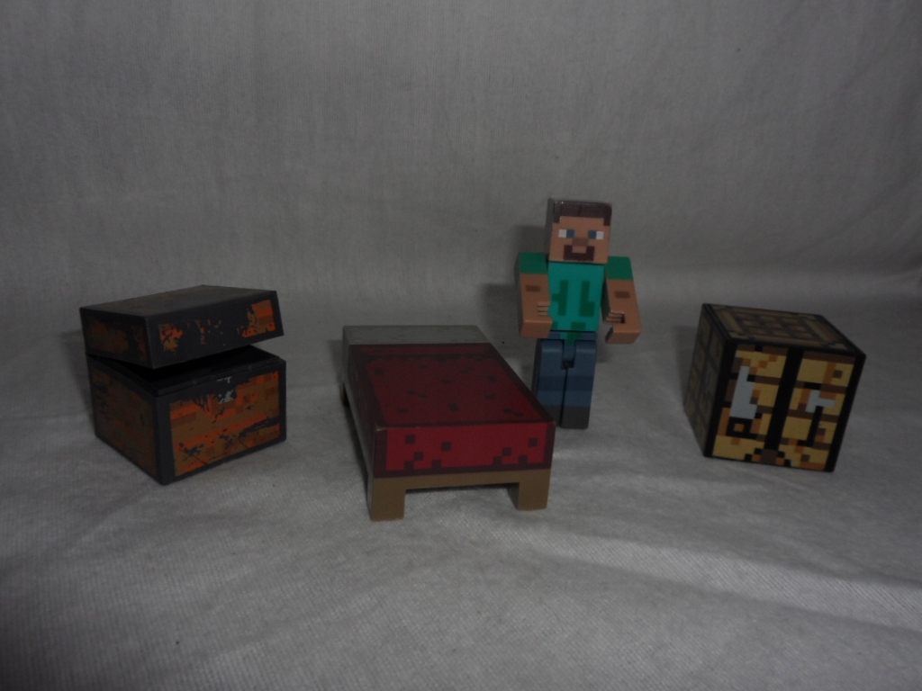 Minecraft Steve +łóżko + skrzynia+ crafting table - 7473653758 ...