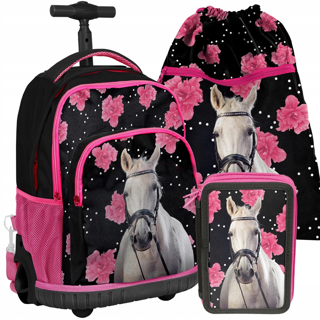 PLECAK SZKOLNY NA KÓŁKACH Z KONIEM ZESTAW KONIE - 7432537882 - oficjalne archiwum Allegro