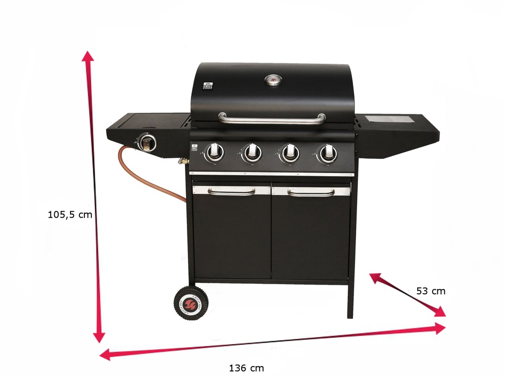 Grill ogrodowy gazowy Landmann ruszt żeliwny 4+1 - 7220378295 ...