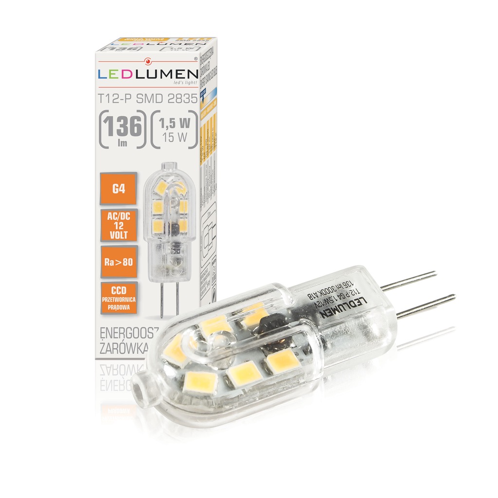 Żarówka G4 12V 1,5W=15W LED 136lm WW NIEMRUGAJĄCA - 7247580414 ... Żarówka G4 12V 1,5W=15W LED 136lm WW NIEMRUGAJĄCA - 7247580414 ...