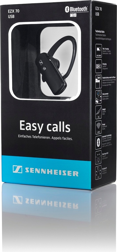 SENNHEISER EZX 70 słuchawka Bluetooth DO 8h ROZMÓW - 6771340299 ...